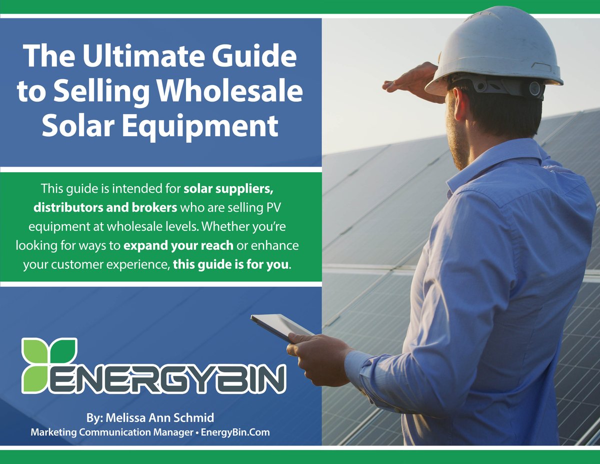 Selling Wholesale Solar Equipment eBook | EnergyBin